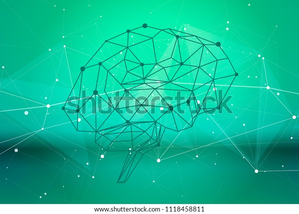 Human Brain Triangles Lines Dots Located Stock Vector (Royalty Free ...