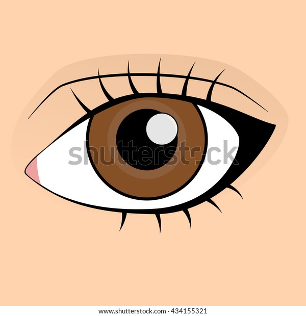 Human Brown Eye Cartoon Style Stock Vector (Royalty Free) 434155321