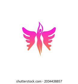 Human Butterfly Icon Logo Template Design Stock Vector (Royalty Free ...