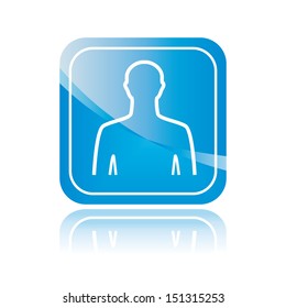Human Button Sign Isolated Blue Icon Stock Vector (Royalty Free ...