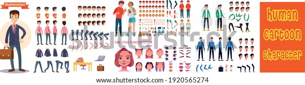 Human Cartoon Character All Set Human Stock Vector (Royalty Free ...