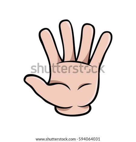 Human Cartoon Hand Showing Five Fingers Stock-Vektorgrafik (Lizenzfrei ...