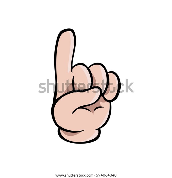 Human Cartoon Hand Showing One Finger: vetor stock (livre de direitos ...