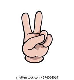 Human Cartoon Hand Showing Two Fingers Stock Vector (Royalty Free ...