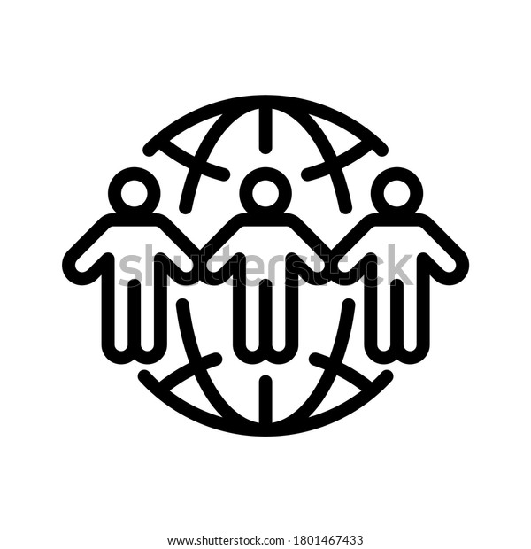 Human Chain Global Line Vector Isolate Stock Vector (Royalty Free ...