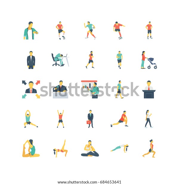 Human Color Vector Icons Stock Vector (Royalty Free) 684653641 ...