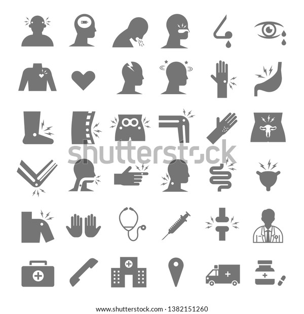 Human Common Illness Symptoms Body Pain Stock Vector (Royalty Free ...