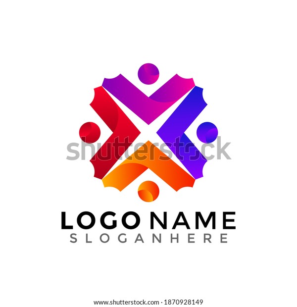 Human Community Logo People Group Modern Stock Vector (Royalty Free ...