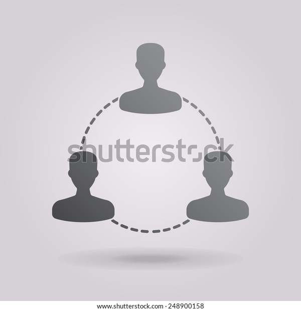 Human Connection Symbol Illustration On Gray Stock Vector (Royalty Free ...
