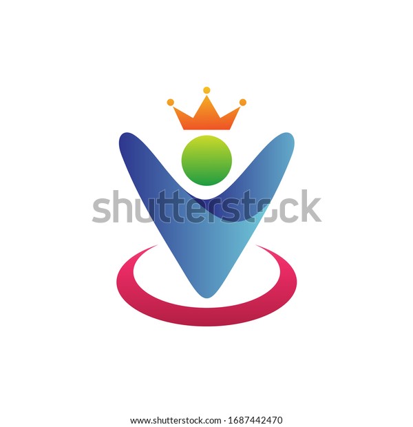 Human Crown Education Logo Design Stock Vector (Royalty Free ...