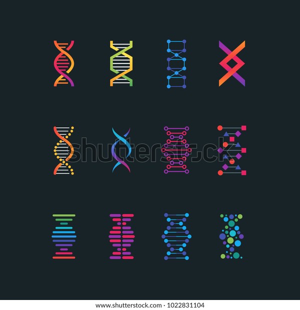 Human Dna Research Technology Symbols Spiral Stock Vector (Royalty Free ...