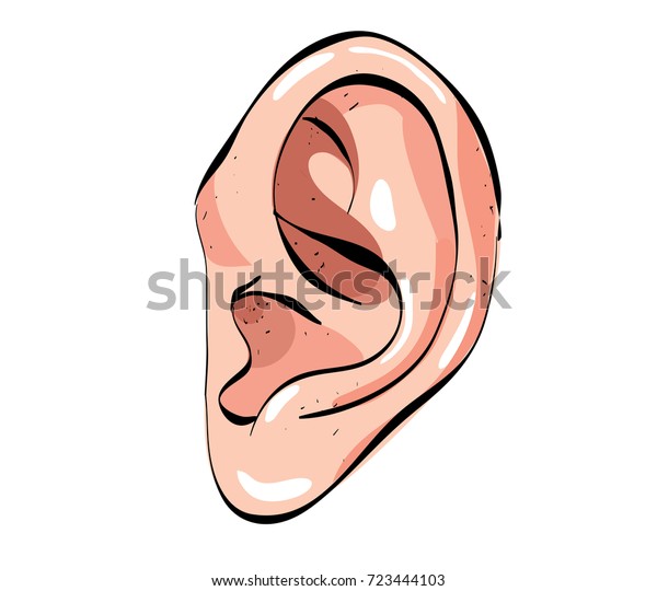 Human Ear Cartoon Image Artistic Freehand: เวกเตอร์สต็อก (ปลอดค่า ...
