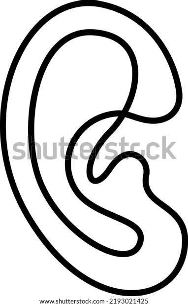 Human Ear Continuous Line Drawing World Stock Vector (Royalty Free ...