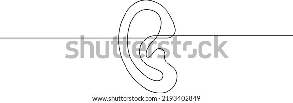 Human Ear Continuous Line Drawing World Stock Vector (Royalty Free ...