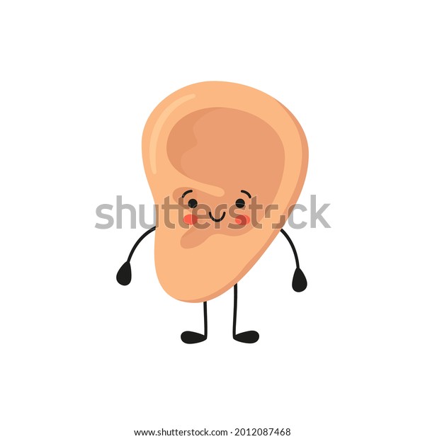 Human Ear Kawaii Character Ear Like Stock Vector (Royalty Free ...