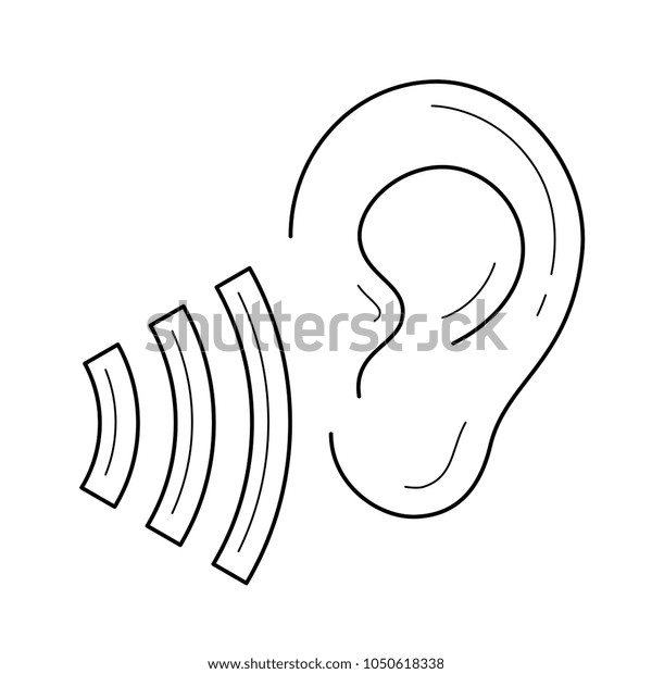Human Ear Listen Symbol Vector Line Stock Vector (Royalty Free ...