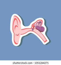 Human Ear Paper Sticker On Stylish Stock Vector (Royalty Free) 603301301