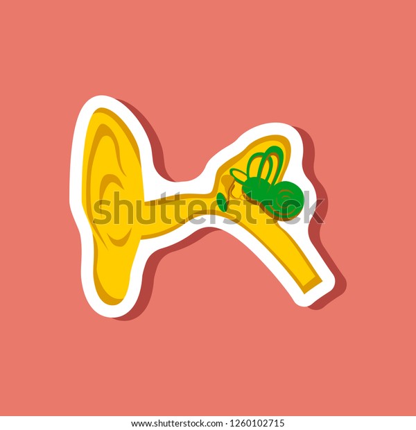 Human Ear Paper Sticker On Stylish Stock Vector (Royalty Free ...