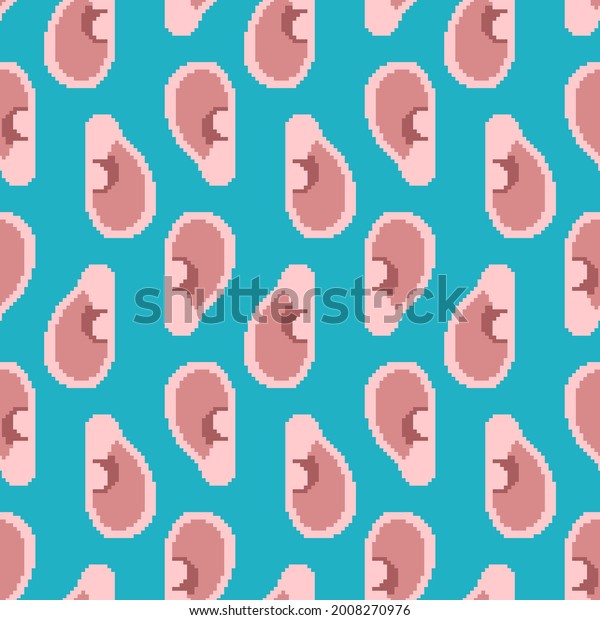 Human Ear Pixel Art Pattern Seamless: เวกเตอร์สต็อก (ปลอดค่าลิขสิทธิ์ ...