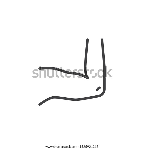 Human Elbow Line Icon Linear Style Stock Vector (Royalty Free ...