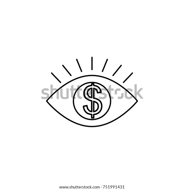 Human Eye Dollar Sign Inside Linear: เวกเตอร์สต็อก (ปลอดค่าลิขสิทธิ์ ...