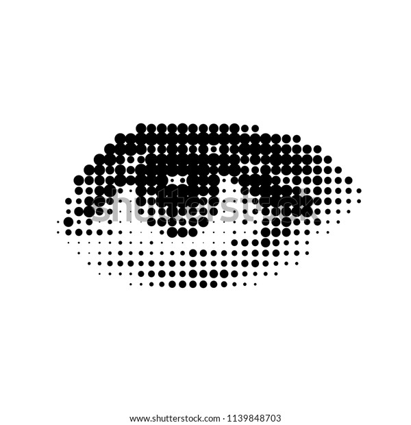 Human Eye Drawing Modern Halftone Style Stock Vector (Royalty Free ...