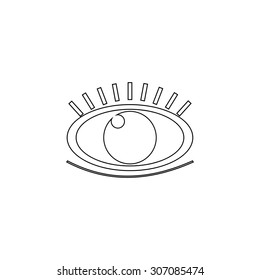 Human Eye Outline Black Simple Vector Stock Vector (Royalty Free ...