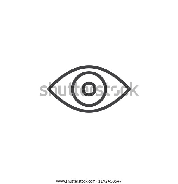 Human Eye Outline Icon Linear Style Stock Vector (Royalty Free ...