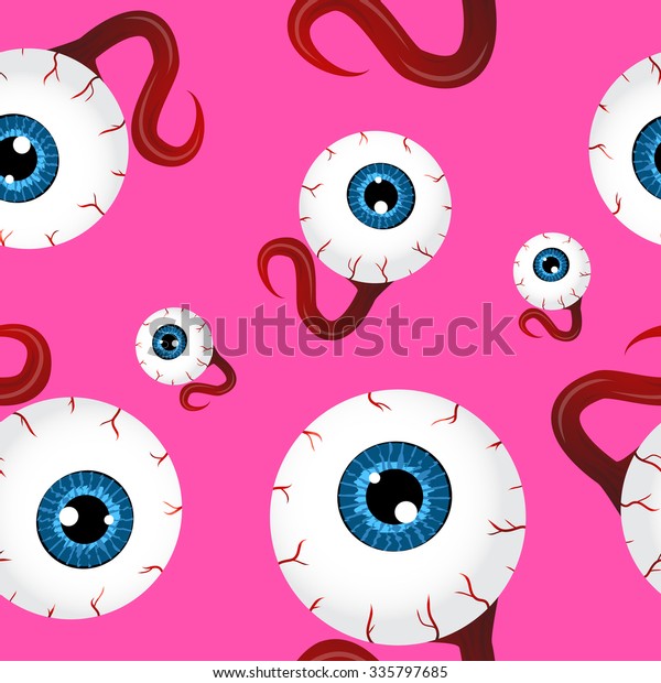 Human Eyeballs Over Pink Background Seamless Stock Vector (Royalty Free ...
