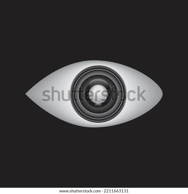 Human Eyes On Black Background Editable Stock Vector (Royalty Free ...