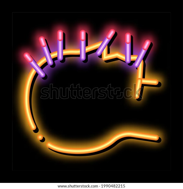 Human Face Acupuncture Neon Light Sign Stock Vector (Royalty Free ...