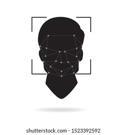 Human Face Authentication Icon Symbol Vector Stock Vector (Royalty Free ...
