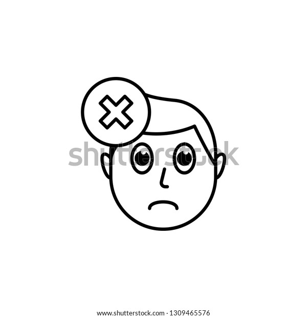 Human Face Character Mind Cross Icon: vector de stock (libre de ...