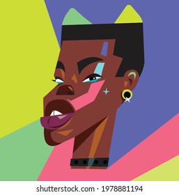 Human Face Color Background Vector Art Stock Vector (Royalty Free ...