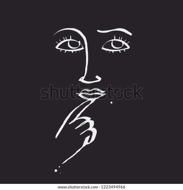 Human Face On Black Background Vector Stock Vector (Royalty Free ...