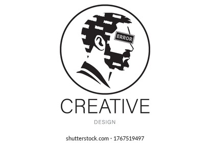 Human Face On White Background Round Stock Vector (Royalty Free ...