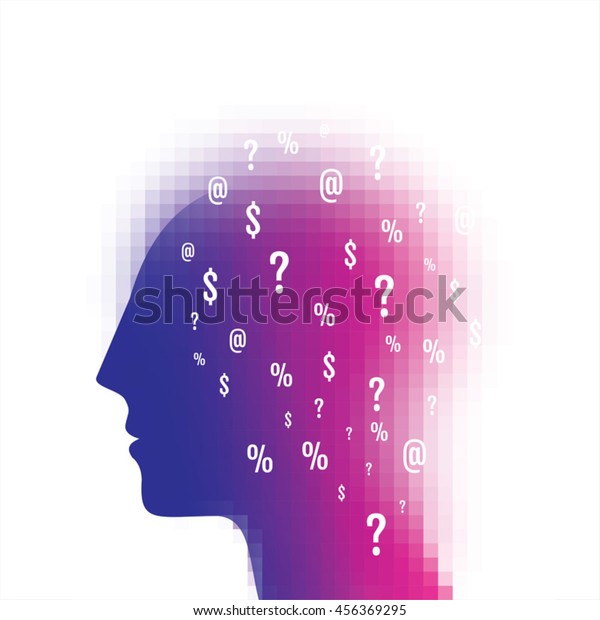 Human Face Question Mark Illustration : image vectorielle de stock ...