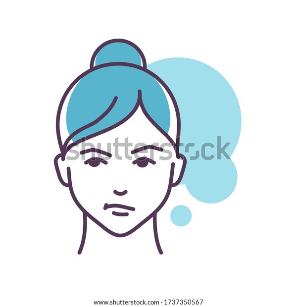 Human Feeling Suspicion Line Color Icon Stock Vector (Royalty Free ...
