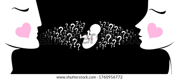 Human Fetus Inside Womb Hearts Design Stock Vector (Royalty Free ...
