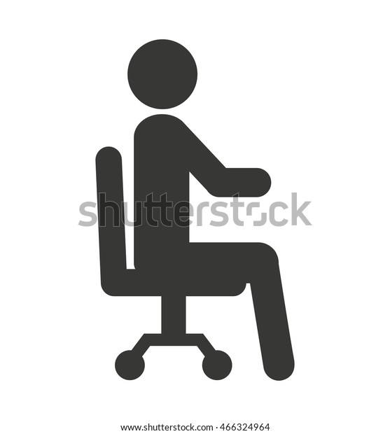 Human Figure Silhouette Seated Icon Vector: vector de stock (libre de ...