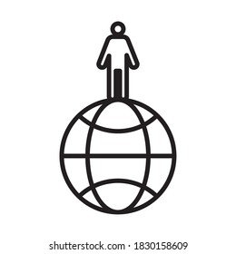 Human Figure Silhouette Sphere Browser Line Stock Vector (Royalty Free ...