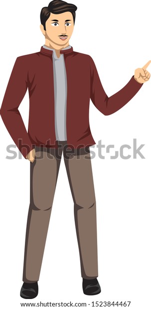 Human Figures Avatar Pointing Red Stock Vector (Royalty Free ...