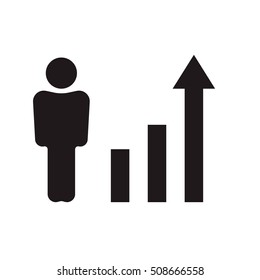 Human Figures Growing Graph Icon Team: เวกเตอร์สต็อก (ปลอดค่าลิขสิทธิ์ ...