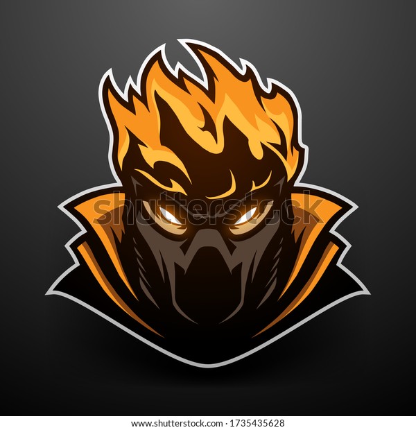 Human Fire Face Mascot Illustration Stock Vector (Royalty Free ...