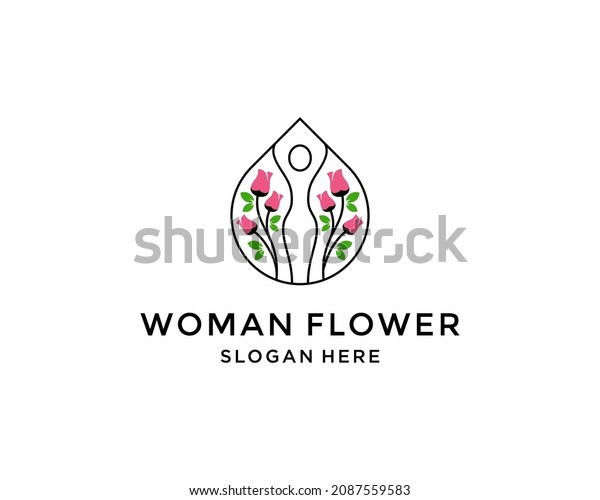 Logo de la flor humana, logo: vector de stock (libre de regalías ...