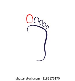 Human Foot Logo Icon Design Template Stock Vector (Royalty Free ...