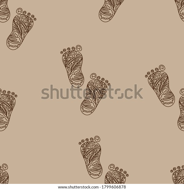 Human Foot Print Seamless Pattern Vector Stock Vector (Royalty Free ...