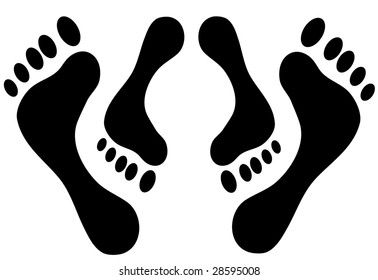 Human Foot Steps Print Illustrated Stock Vector (Royalty Free) 28595008 ...