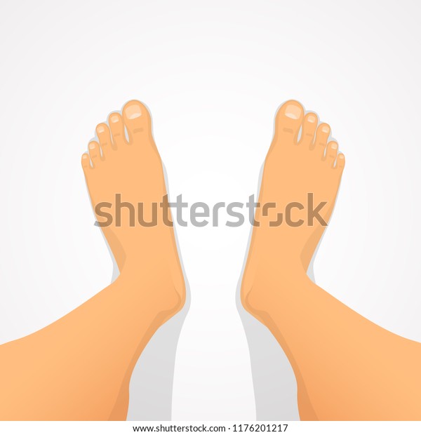 Human Foot View Above Person Barefoot Stock Vector (Royalty Free ...