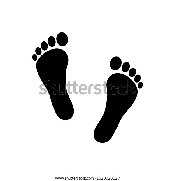 Human Footprint Icon Vector Footsteps Flat Stock Vector (Royalty Free ...